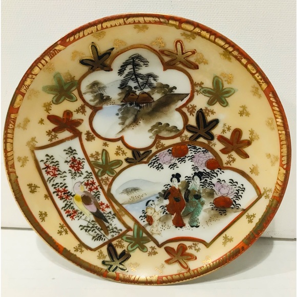 Accents | Vintage Set Of 3 Asian Bone China Hand Painted Plates 55 ...